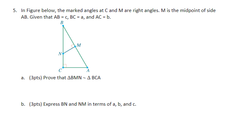 Solved In Figure below, the marked angles at C and M are | Chegg.com