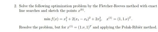 2. Solve the following optimization problem by the | Chegg.com
