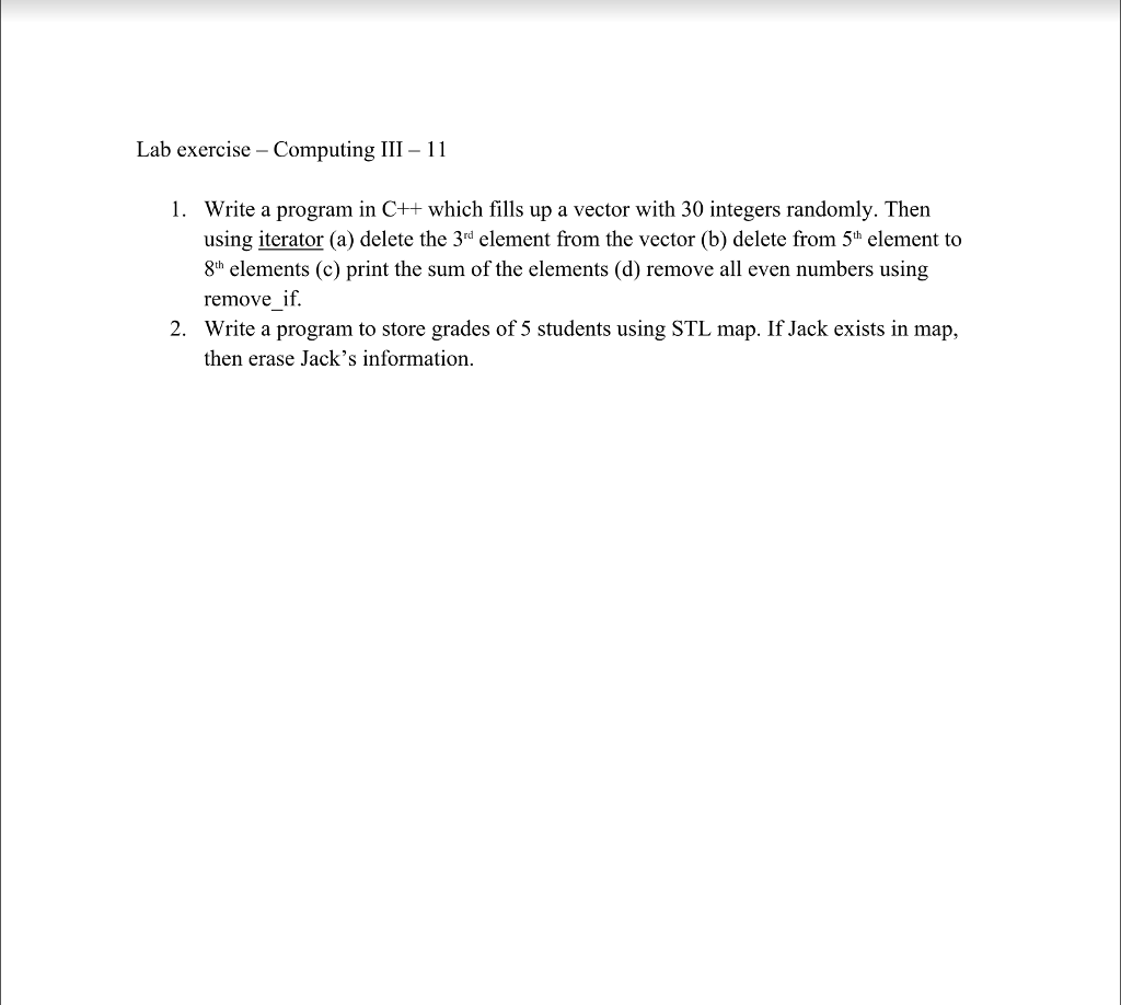 Solved LAB11 Using C++ | Chegg.com