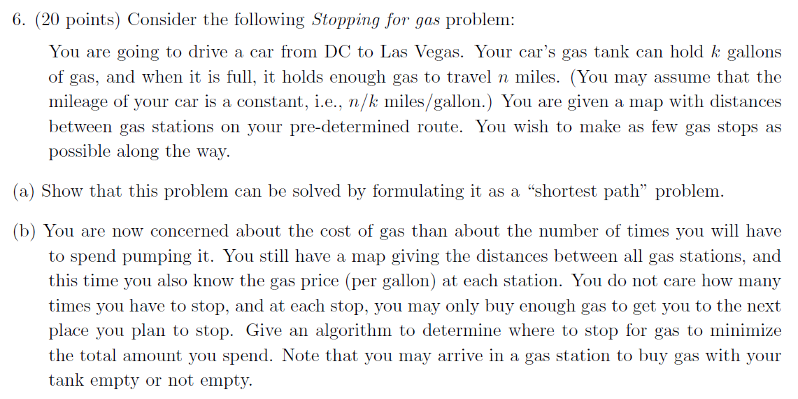 Solved 6. (20 points) Consider the following Stopping for | Chegg.com