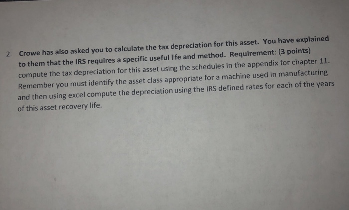 Solved Q #2 only!! IRS Specific useful life method for tax | Chegg.com