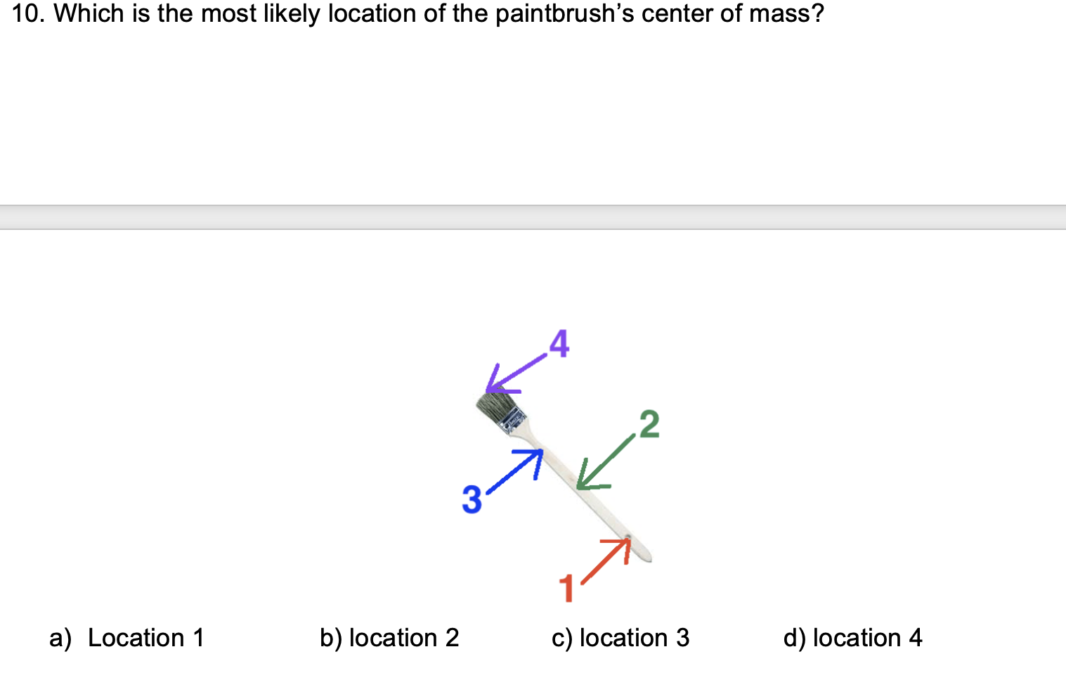 Solved Which is the most likely location of the paintbrush's | Chegg.com
