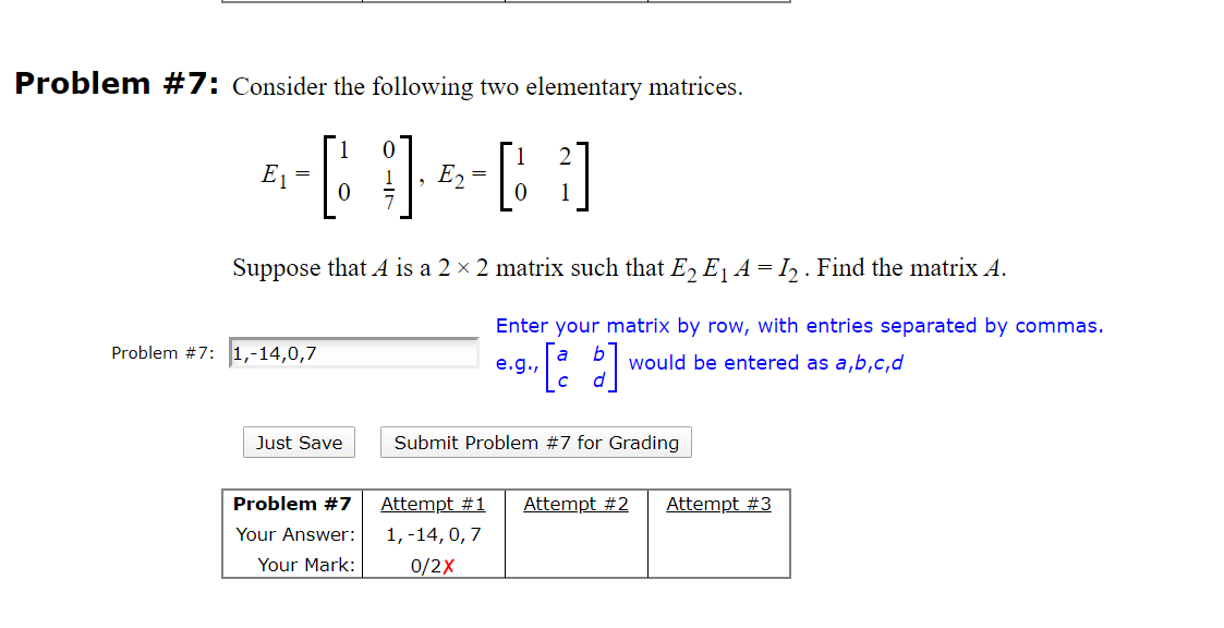 Solved Problem #7: Consider the following two elementary | Chegg.com