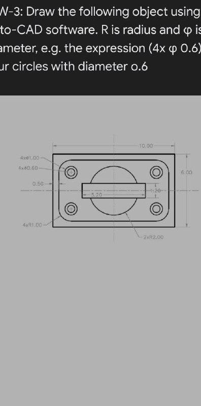 Solved N-3: Draw the following object using to-CAD software. | Chegg.com