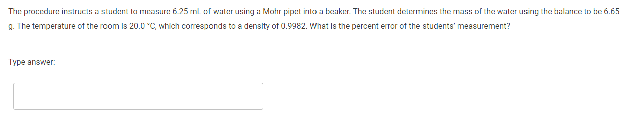 Solved The procedure instructs a student to measure 6.25 mL | Chegg.com