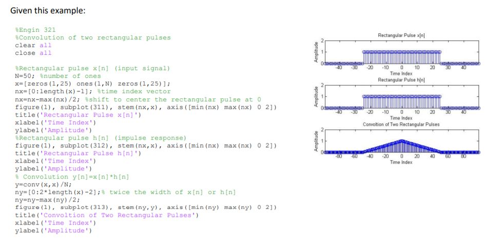 Solved Given this example: Rectangular Pulse xnl Engin 321 | Chegg.com