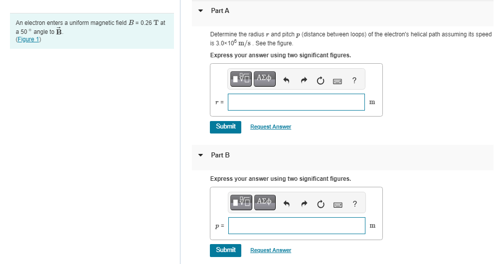 Solved An ﻿electron enters a uniform magnetic field | Chegg.com
