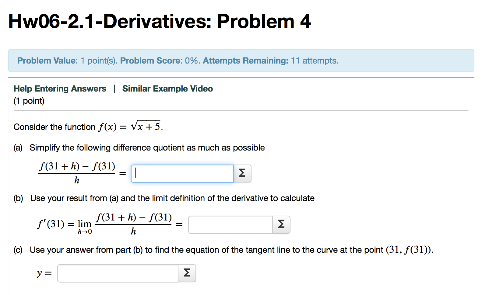 Solved Hw06-2.1-Derivatives: Problem 4 Problem Value: 1 | Chegg.com