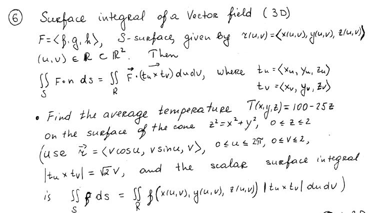 Solved (6) ﻿Surface integral of a Vector field | Chegg.com