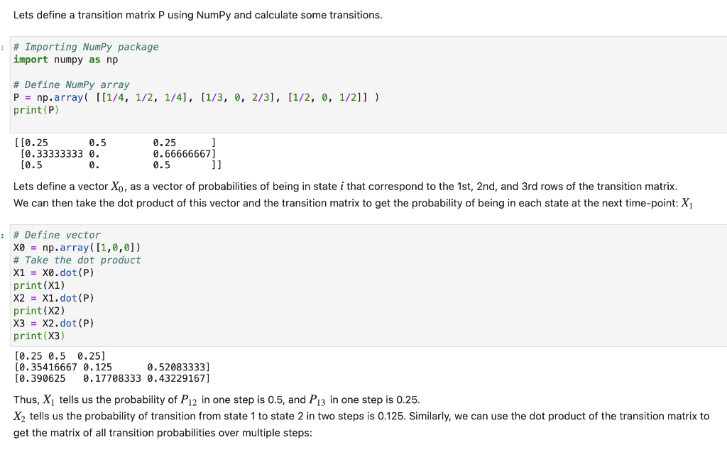 Solved Given a transition matrix (P) with four state {A, G, | Chegg.com