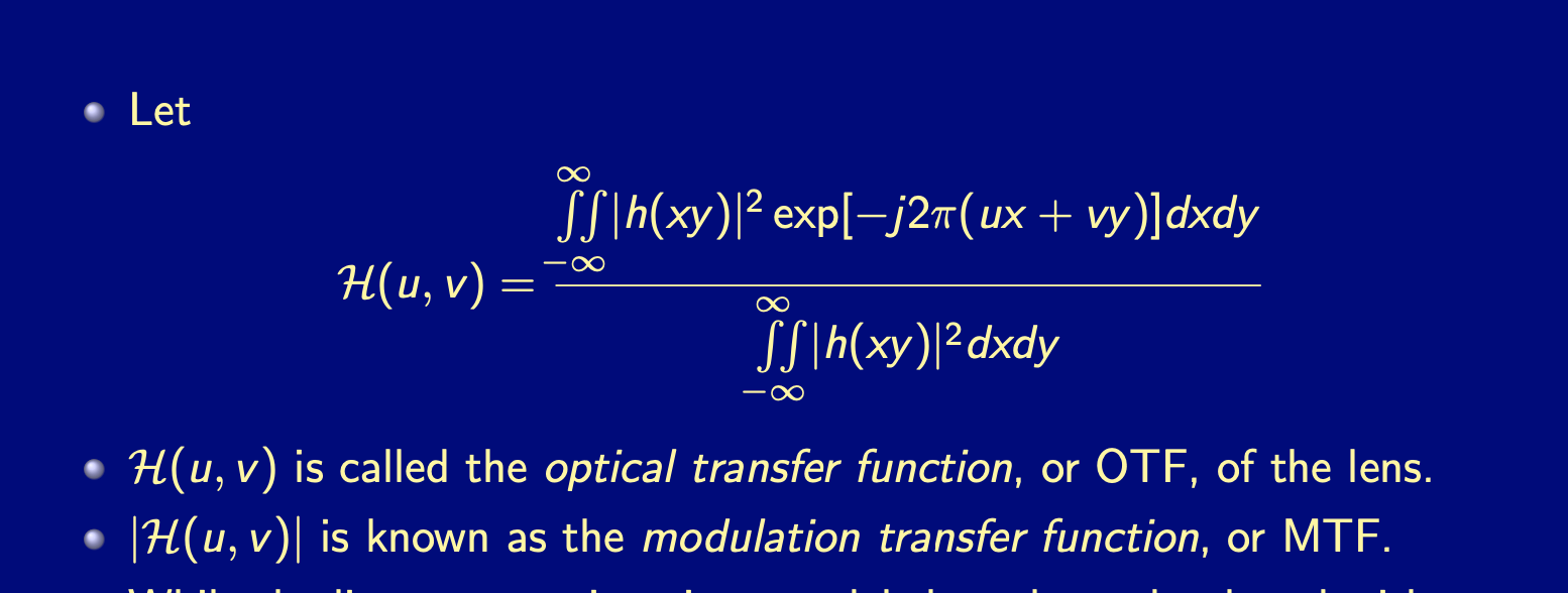 Solved 2. The point spread function (PSF) of an optical | Chegg.com