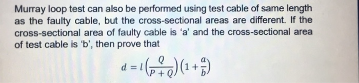 Solved Murray loop test can also be performed using test | Chegg.com