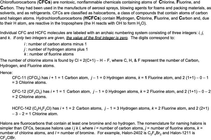 Solved Following information on the CFC naming system and | Chegg.com