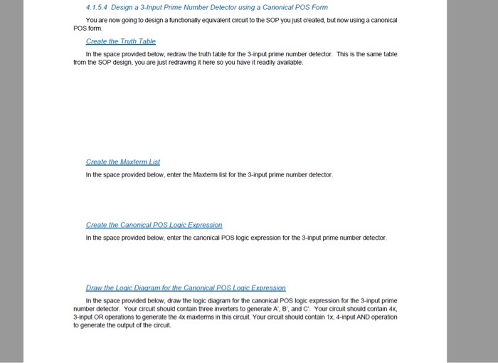 Solved 4.1.5.4 Design a 3-Input Prime Number Detector using | Chegg.com