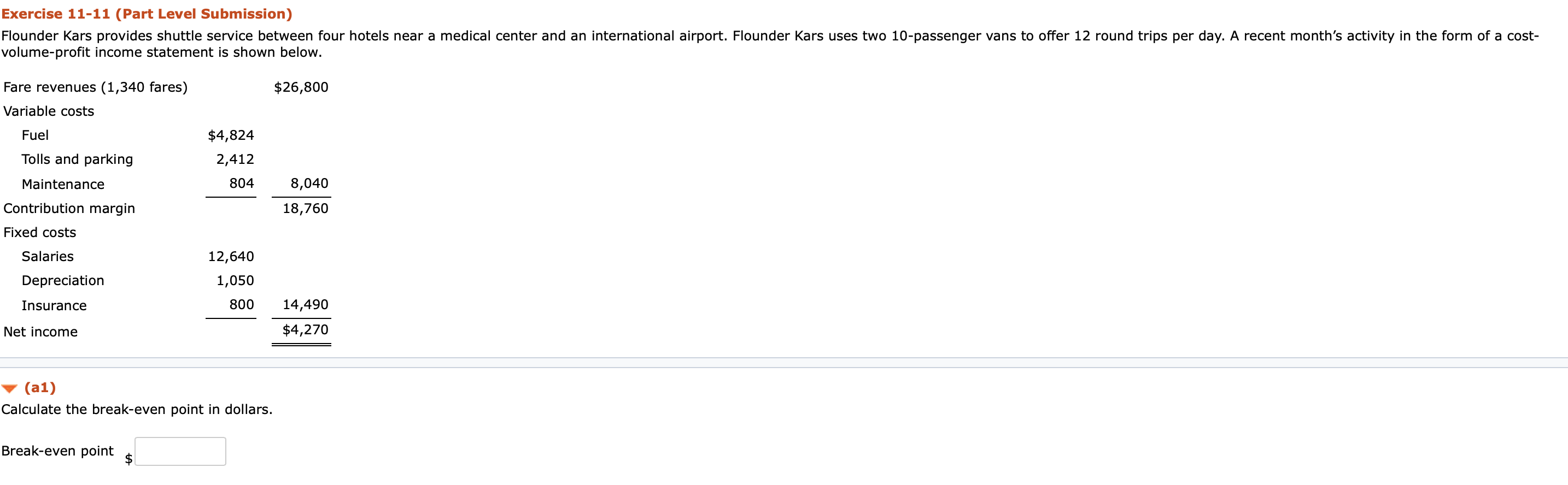Solved Exercise 11-11 (Part Level Submission) Flounder Kars | Chegg.com