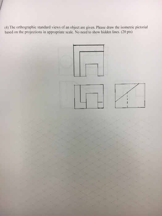 Solved (4) The orthographic standard views of an object are | Chegg.com