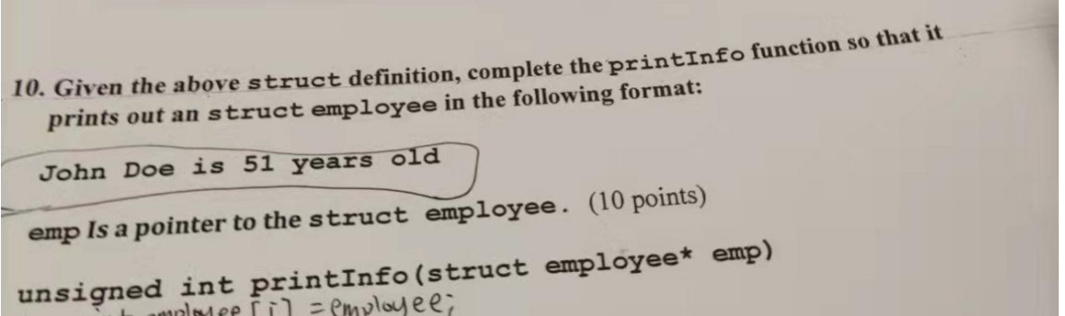 Solved 10. Given the above struct definition, complete the | Chegg.com Solved 10. Given the above struct definition, complete the | Chegg.com