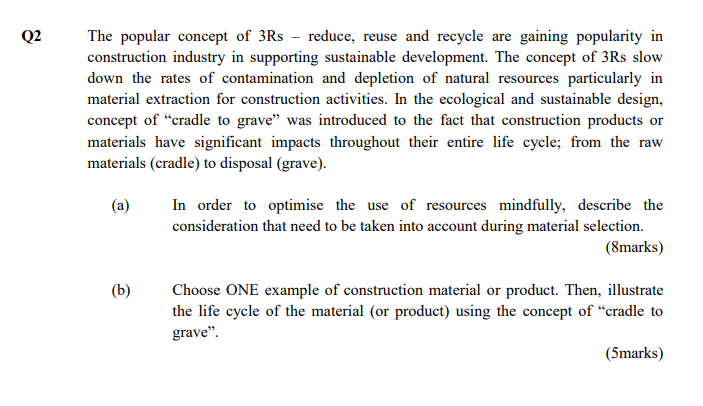 Solved The popular concept of 3Rs - reduce, reuse and | Chegg.com