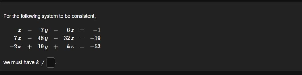 Solved For the following system to be consistent, | Chegg.com