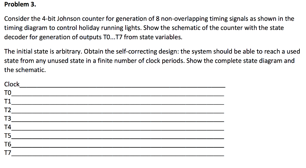 Solved Problem 3. Consider the 4-bit Johnson counter for | Chegg.com