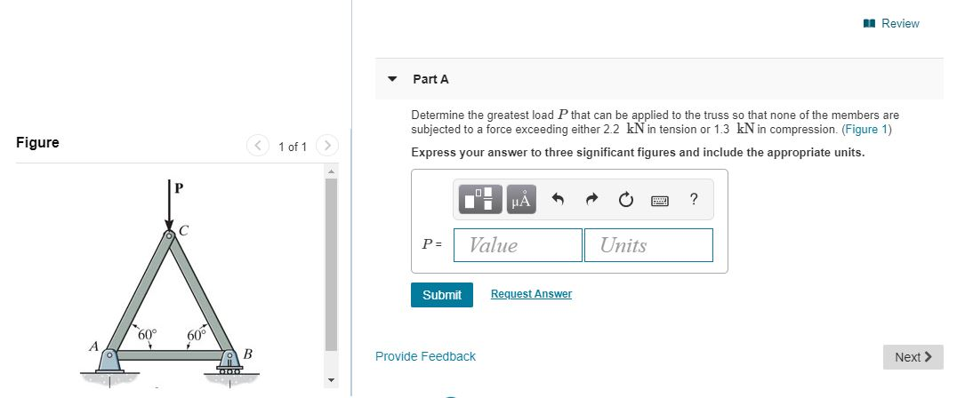 Solved A Review Part A Figure Determine The Greatest Load P