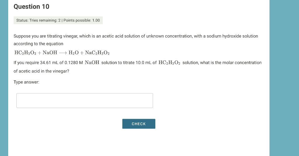 Solved Question 10 Status: Tries remaining: 2 | Points | Chegg.com