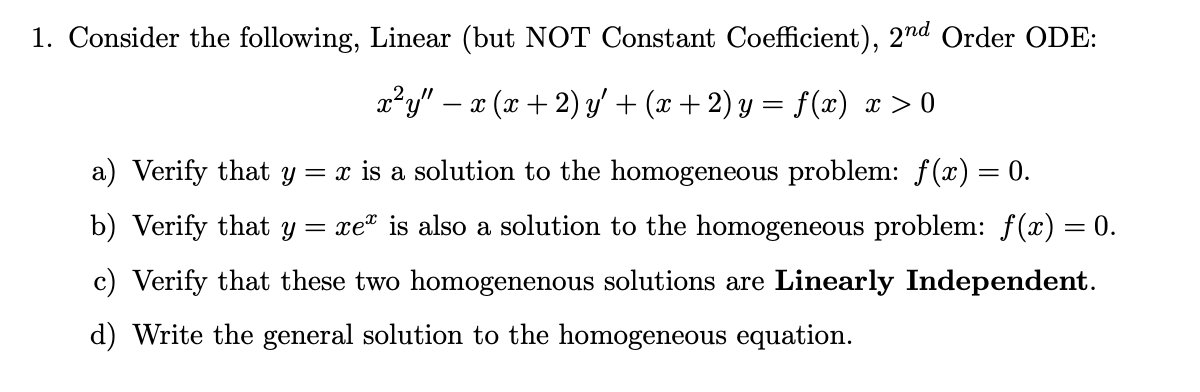 Solved Consider the following, Linear (but NOT Constant | Chegg.com