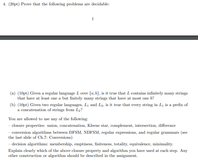 Solved (20pt) ﻿Prove that the following problems are | Chegg.com