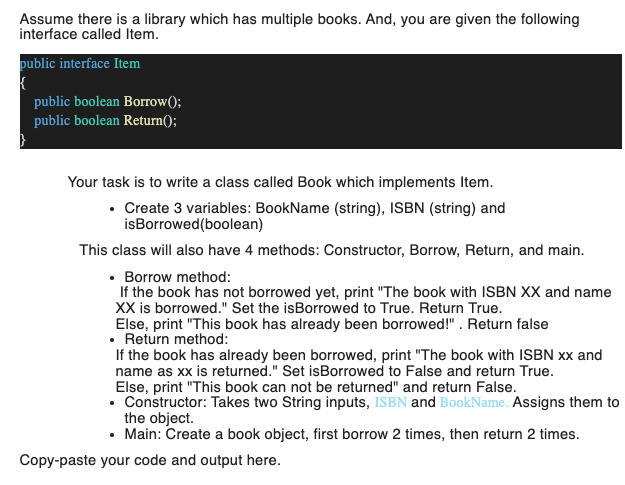 Solved Assume there is a library which has multiple books. | Chegg.com