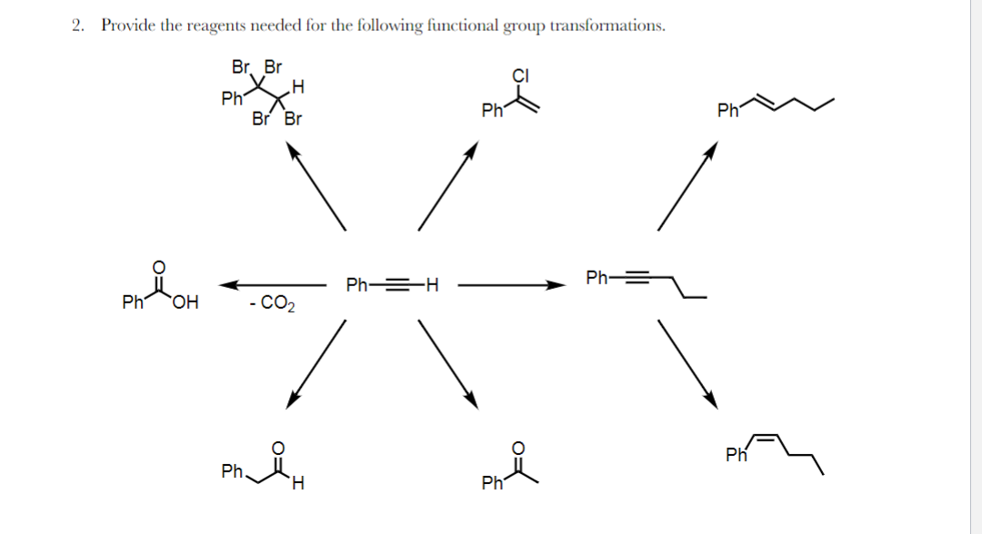 Solved Provide the reagents needed for the following | Chegg.com