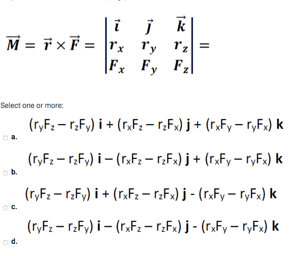 Solved k M = 7 x 7 = rx rx ry r2 = Fx Fy Fz Select one or | Chegg.com