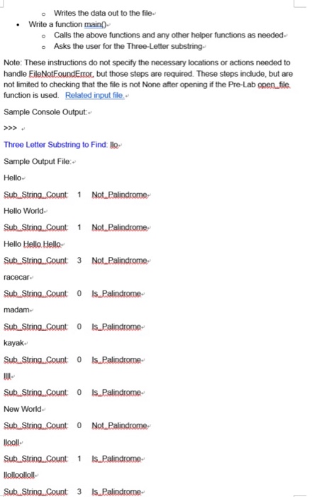 Solved sing Python 3.5!!! Substring and Palindrome: Write a | Chegg.com