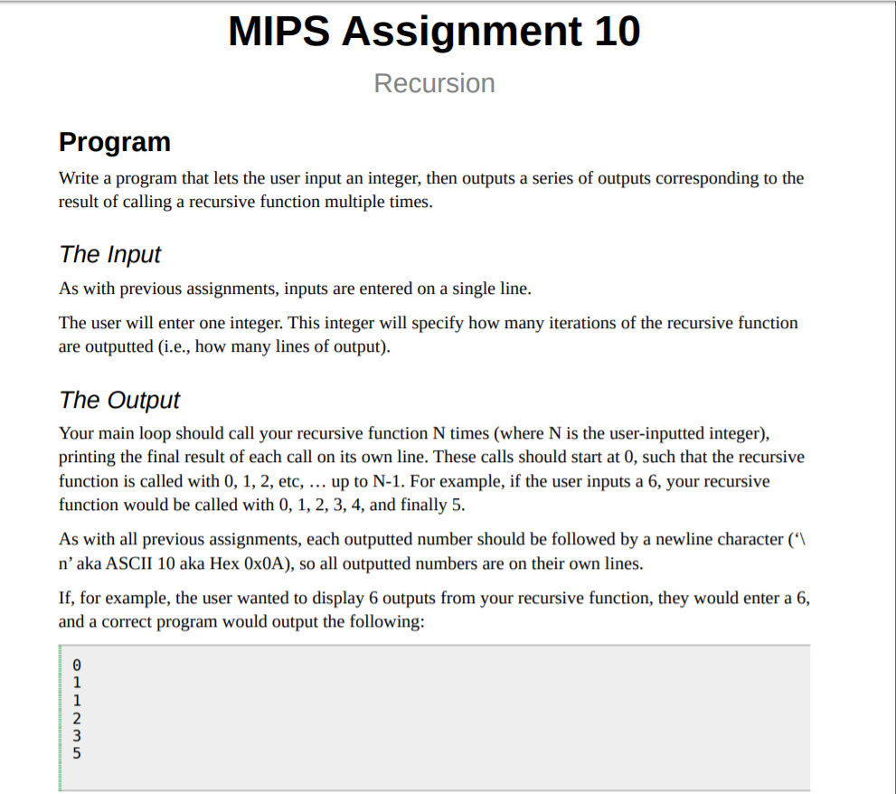 Recursion assignment PLEASE USE ASSEMBLY LANGUAGE | Chegg.com