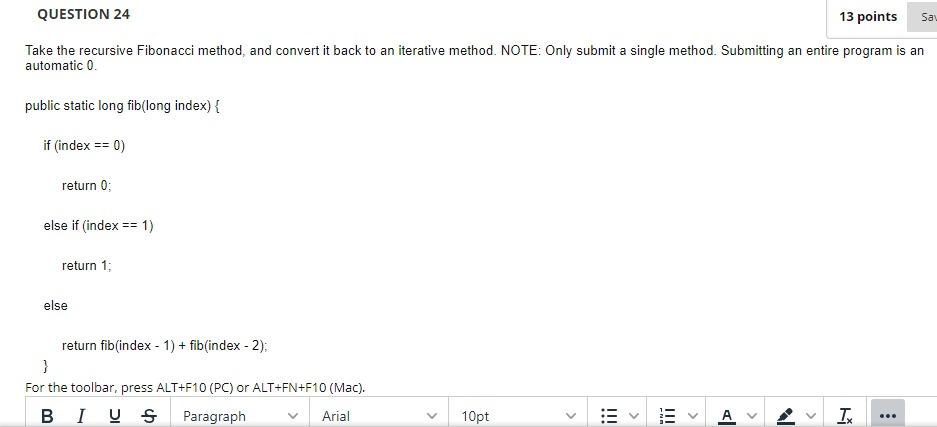 Solved QUESTION 23 Implement the following method to return | Chegg.com