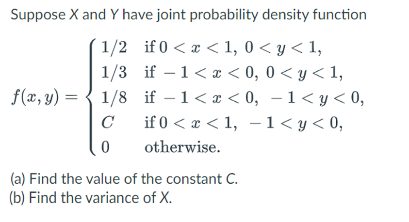 Solved Suppose X and Y have joint probability density | Chegg.com
