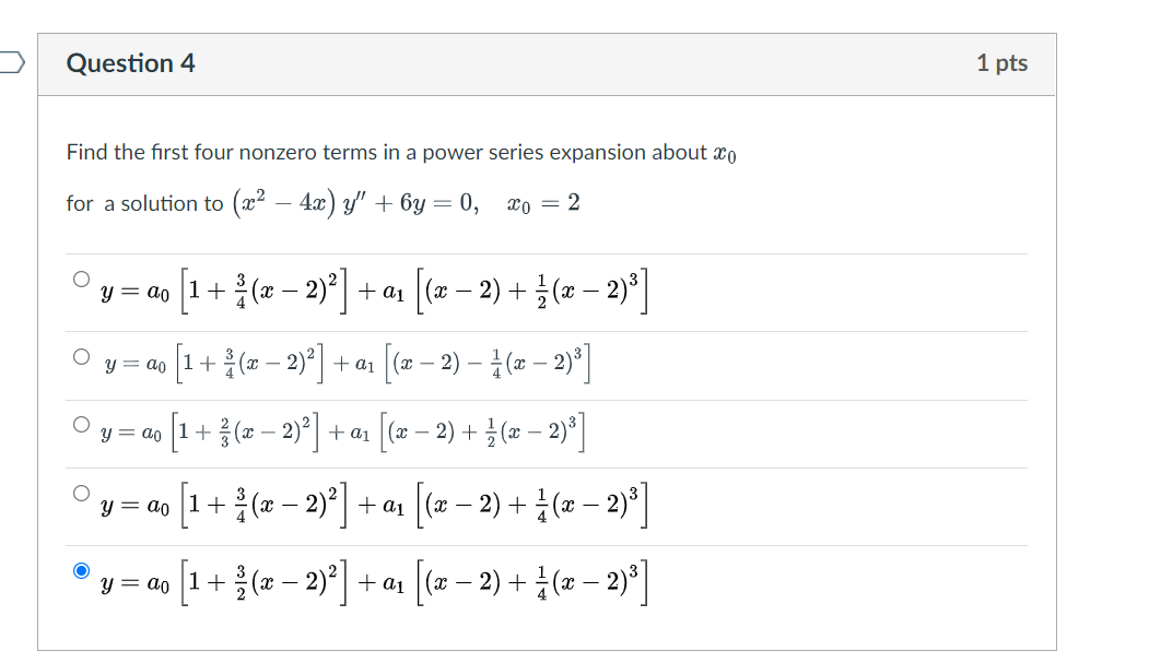 Solved Find the first four nonzero terms in a power series | Chegg.com