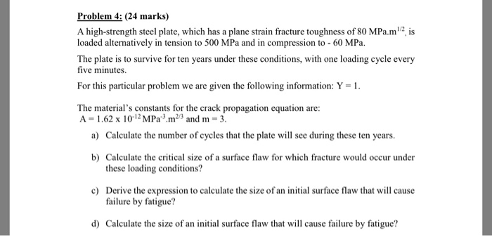 Solved Problem 4: (24 marks) A high-strength steel plate, | Chegg.com
