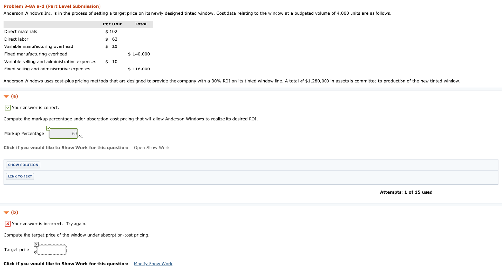 Solved Problem 8-8A a-d (Part Level Submission) Anderson | Chegg.com
