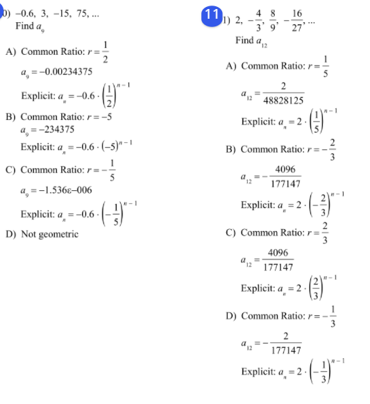 Solved Determine if the sequence is geometric. Find the | Chegg.com