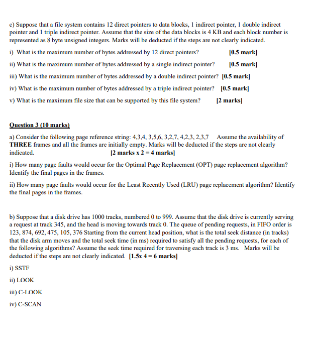 Solved Question 1 (10 marks) a. Identify the page numbers | Chegg.com