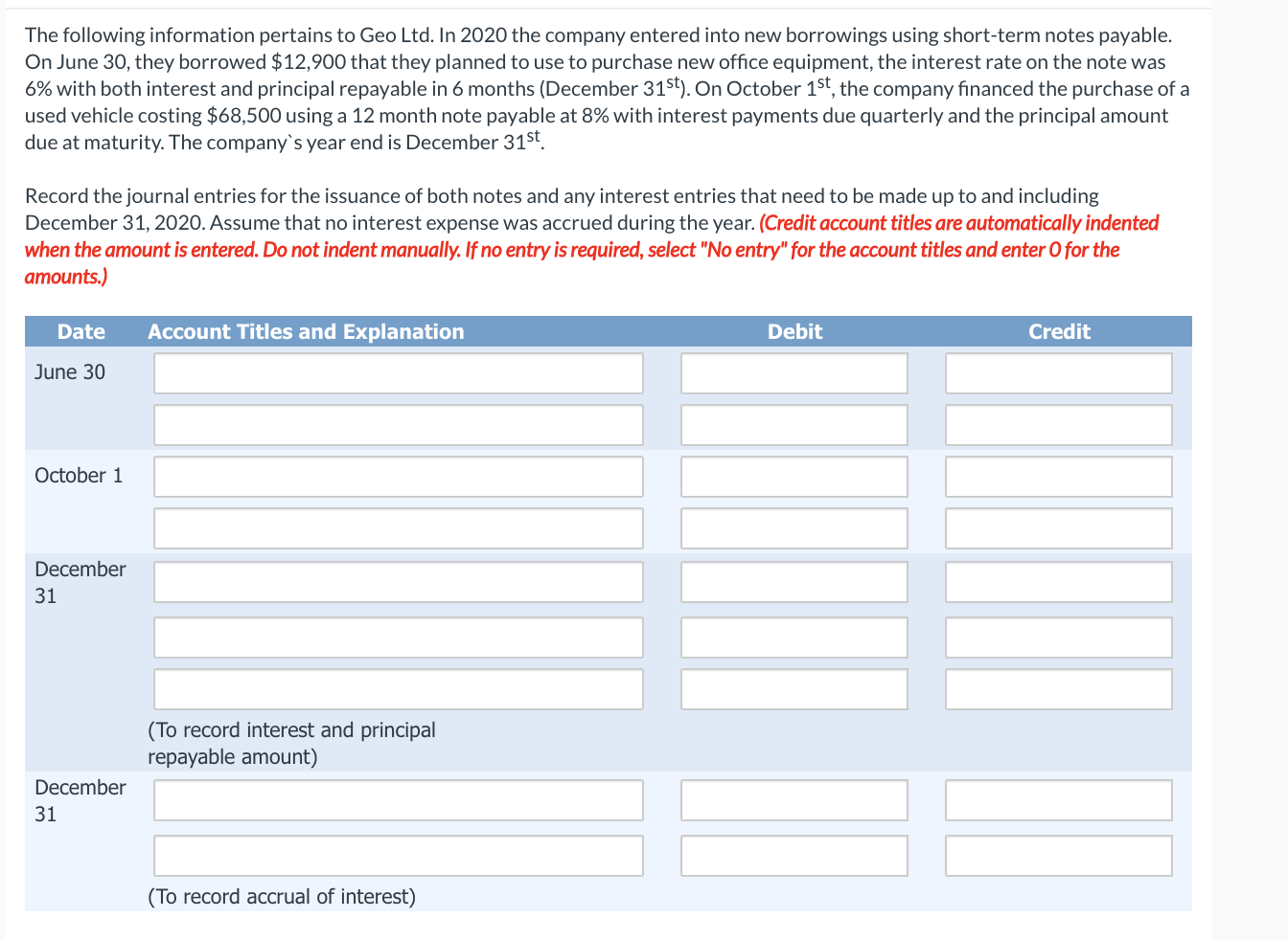 Solved The following information pertains to Geo Ltd. In | Chegg.com