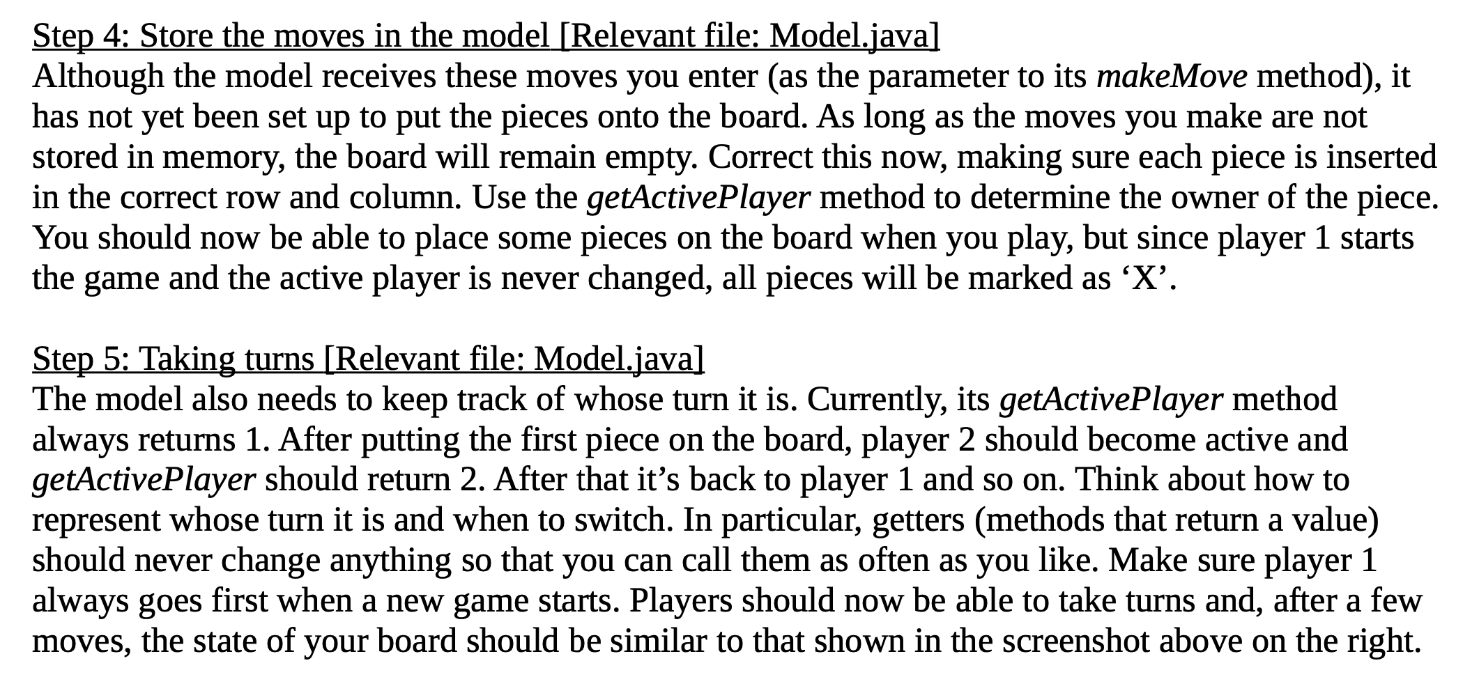 Solved Step 4: Store the moves in the model [Relevant file: | Chegg.com