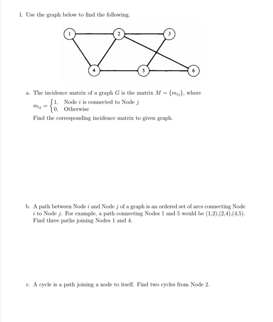 Solved 1. Use the graph below to find the following. 4 a. | Chegg.com