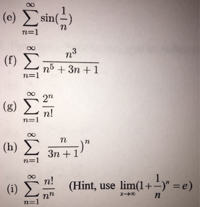 Solved Use the comparison test, limit comparison test, ratio | Chegg.com