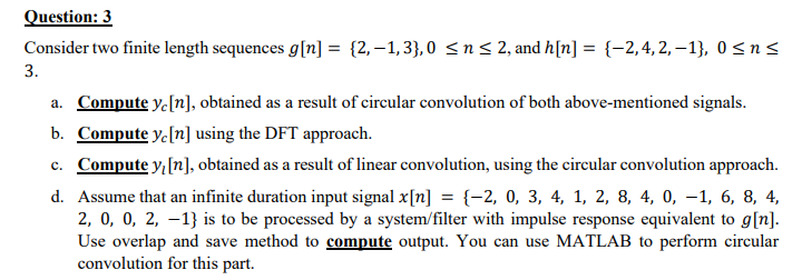 Solved Consider two finite length sequences | Chegg.com