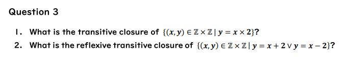 Solved Question 3I. What is the transitive closure of | Chegg.com