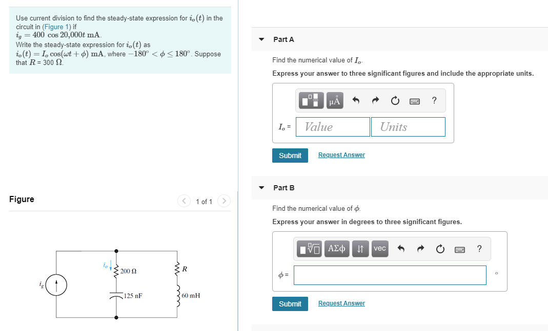 Solved Use current division to find the steady-state | Chegg.com