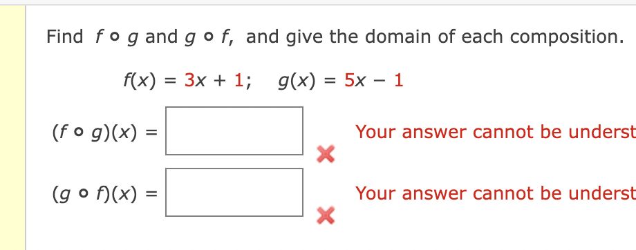 Solved Find fog and gof, and give the domain of each | Chegg.com