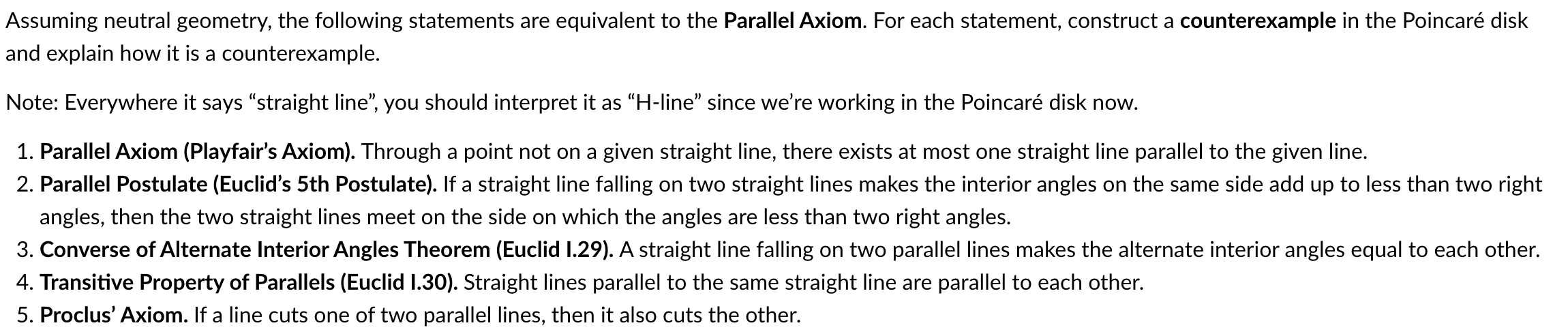 Solved Assuming neutral geometry, the following statements | Chegg.com
