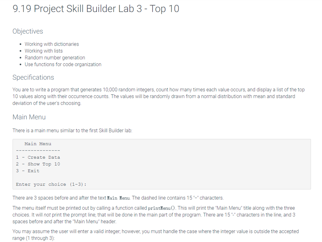 Solved 9.19 Project Skill Builder Lab 3 - Top 10 Objectives | Chegg.com
